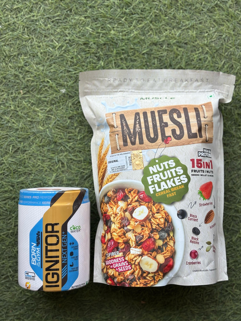 Muscle Science Ignitor NexGen Pre-Workout 240g + Muscle Science Muesli ...